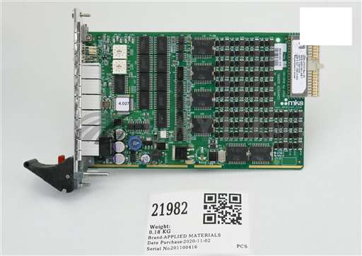 1000000075_A21982 APPLIED MATERIALS PCB CDN491R CONTROL BD, MKS AS01491 ...