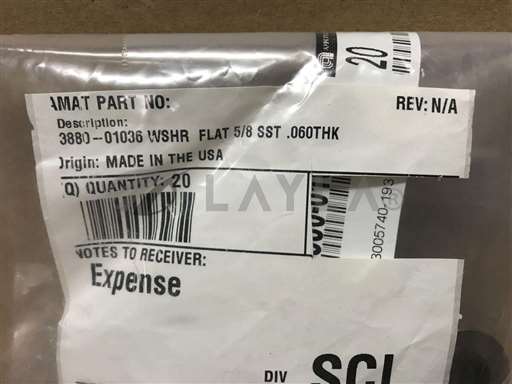 1000000190_302451520826 NIB LOT 20 AMAT 3880-01036 WASHER FLAT 5/8 X ...