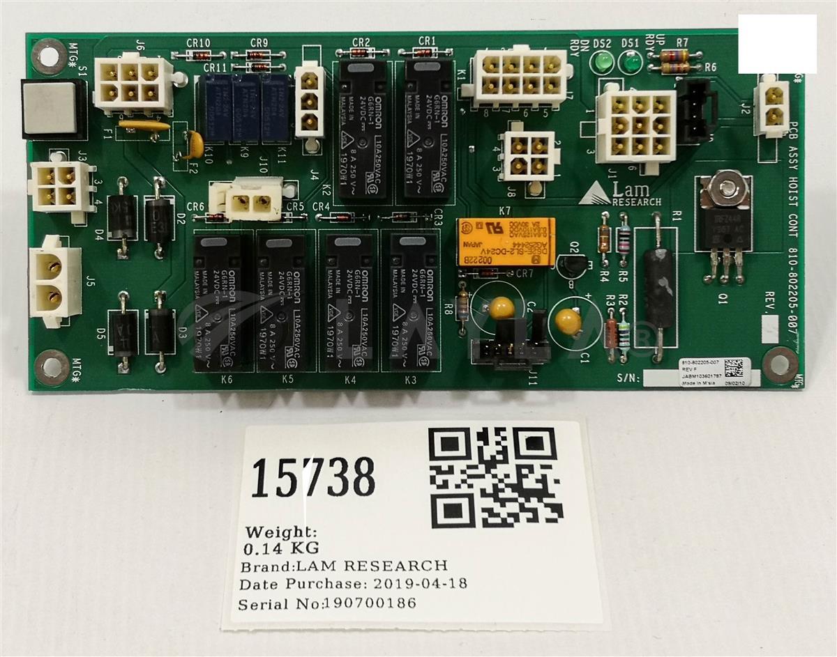 1000000075_A15738 LAM RESEARCH PCB ASSY HOIST CONT 810-802205-007 810-802205-007 -- PCB PCB ...