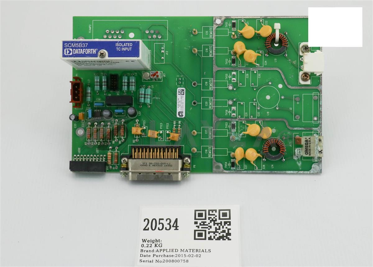 1000000075_A20534 APPLIED MATERIALS PCBA, PIB INTERLOCK, 300MM PVD RPG ...