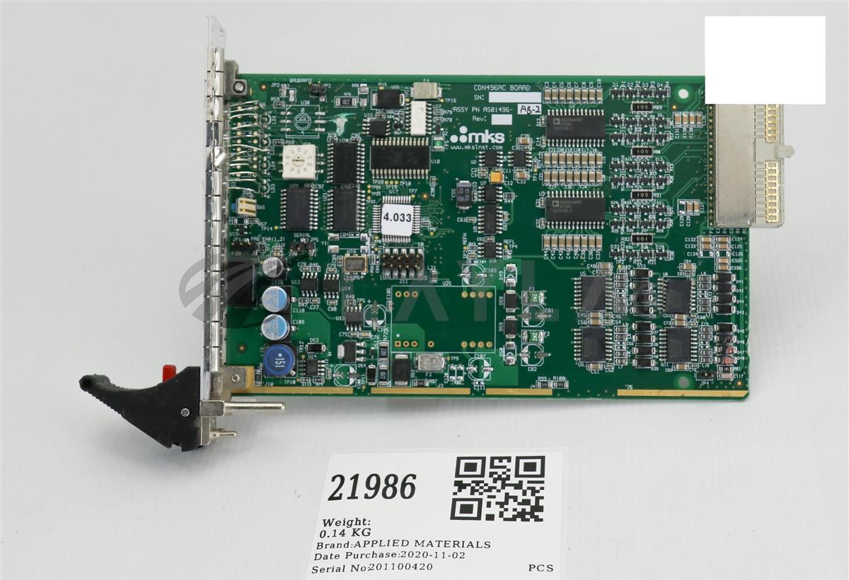 1000000075_A21986 APPLIED MATERIALS PCB, CDN496R CONTROL BOARD, MKS ...