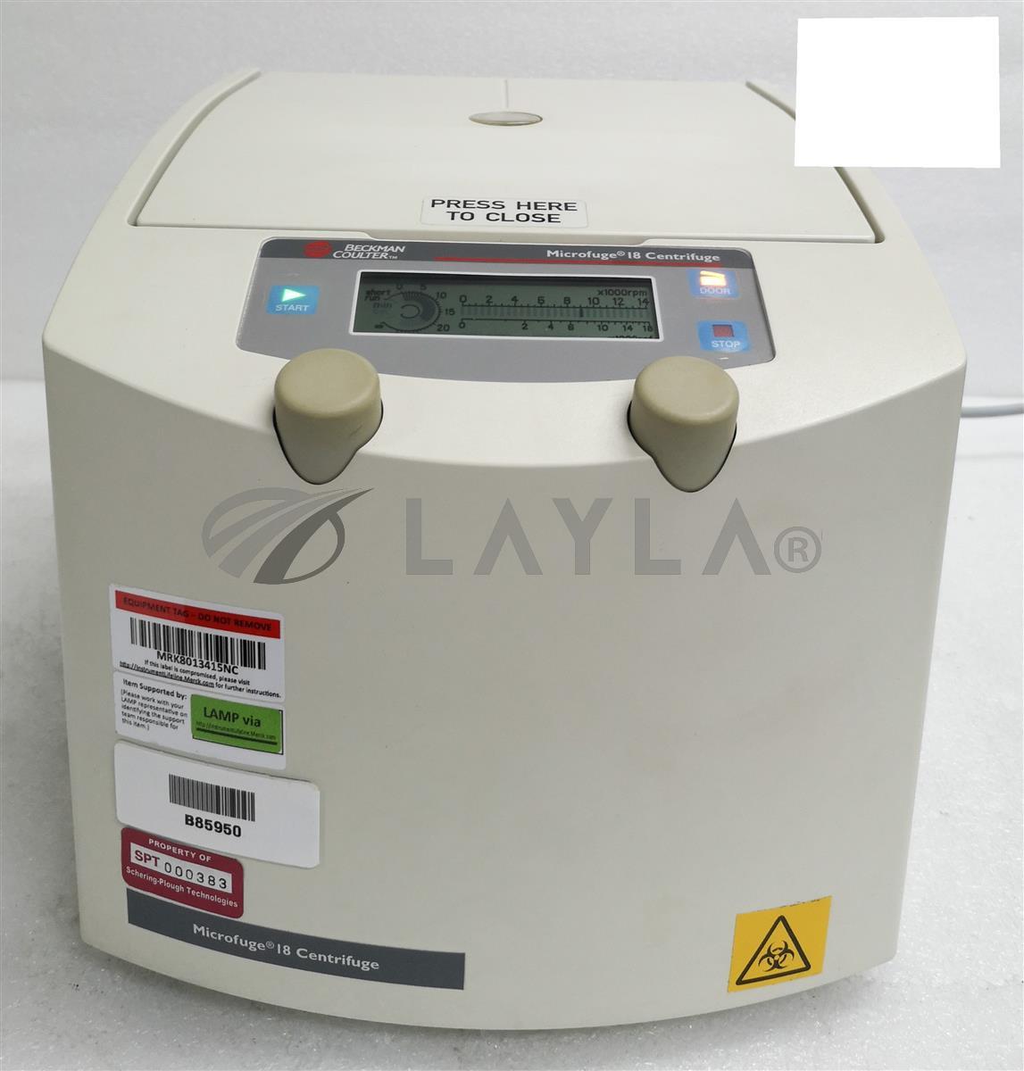 1000000075_A26993 BECKMAN COULTER MICROFUGE 18 CENTRIFUGE 367161 367161 ...