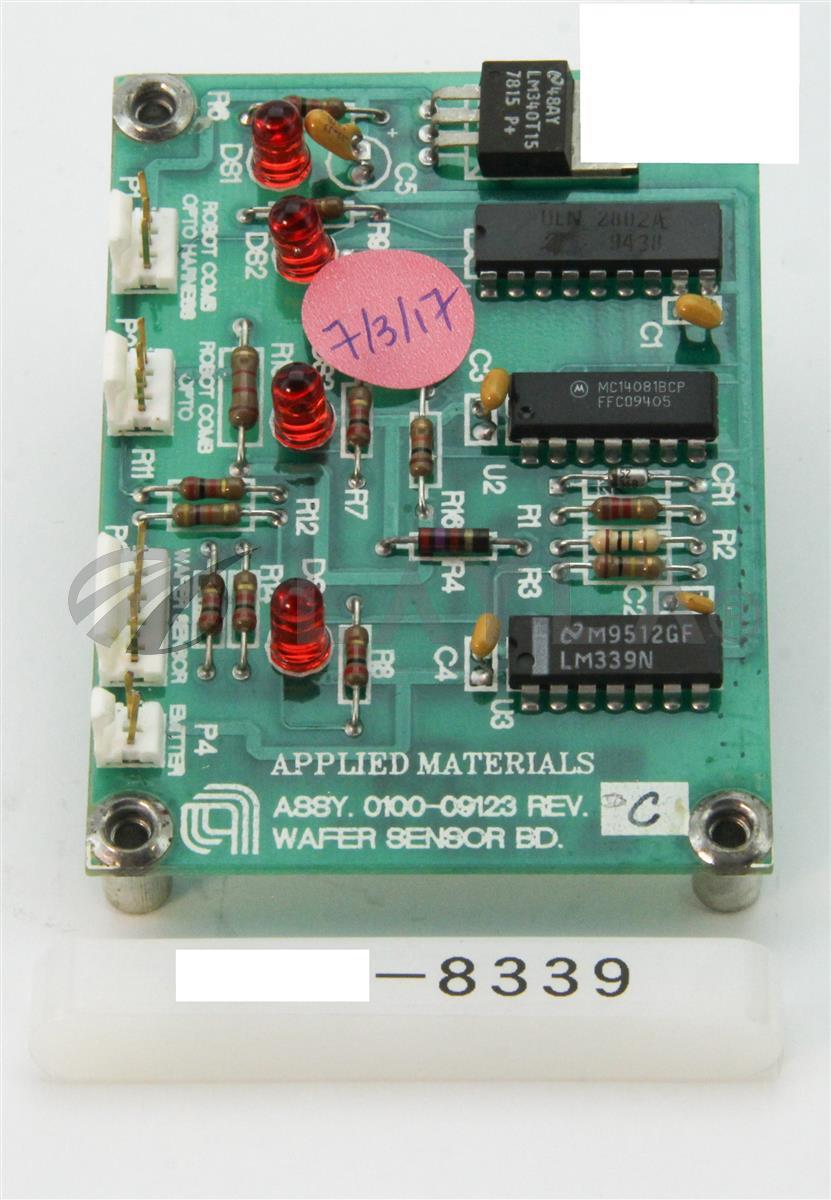 1000000075_A8339 APPLIED MATERIALS PCB WAFER SENSOR BOARD 0100-09123 ...