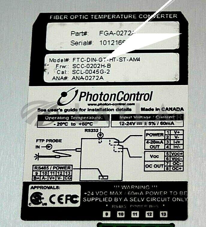 1000000186_293549360489 FGA-0272A / MODEL FTC-DIN-GT-HT-ST-AM4 FIBER ...